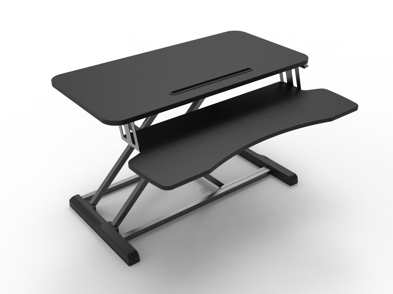Viviendo Adjustable Desk Riser with Keyboard Shelf (Black)
